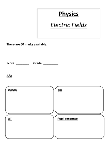 Electric Fields - A Level Physics Revision Booklet + Exam Questions and ...