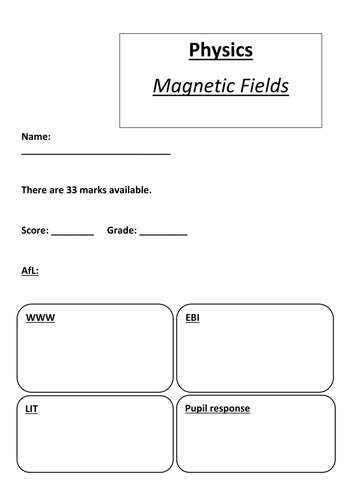 Magnetic Fields - A Level Physics Revision Booklet + Exam Questions and Mark Schemes | Teaching ...