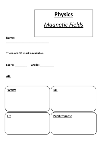 Magnetic Fields - A Level Physics Revision Booklet + Exam Questions and ...