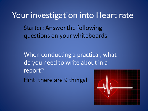Heart rate Investigation | Teaching Resources