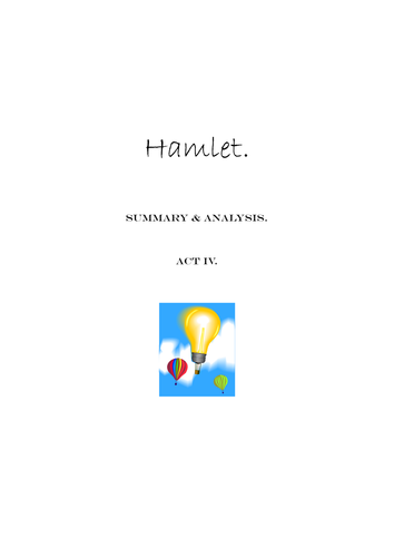 Hamlet Key Act summary & Analysis revision pack GCSE AQA EDEXCEL ...