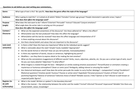 Original Writing Commentary Worksheet | Teaching Resources