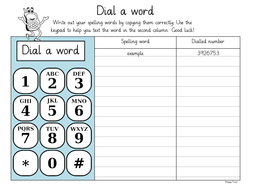 "Dial a Word" Fun Spelling Activity (English, SPaG, Spellings ...