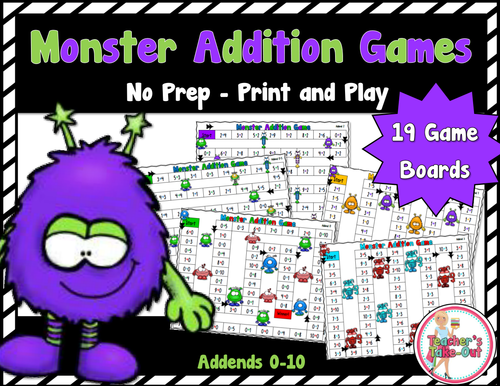 Monster Addition Games | Teaching Resources