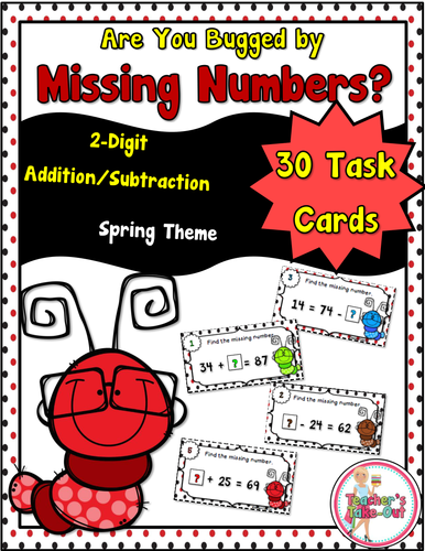 Spring Missing Numbers using 2-Digit Addition and Subtraction ...