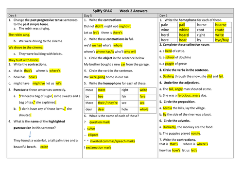 KS2 SPAG weekly practice (6 weeks provided) | Teaching Resources