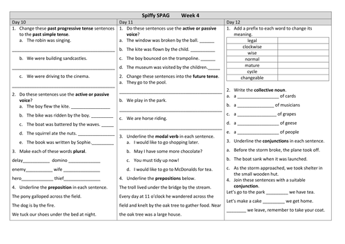 KS2 SPAG weekly practice (6 weeks provided) | Teaching Resources