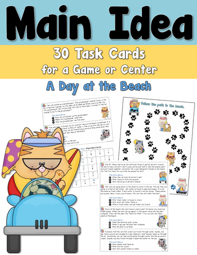 Main Idea Task Cards | Teaching Resources