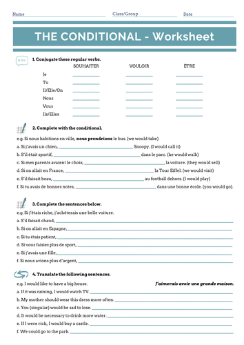 GCSE French revision conditional | Teaching Resources