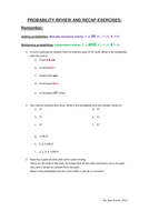 Probability Exercises. Year 9. Mutually exclusive events and ...