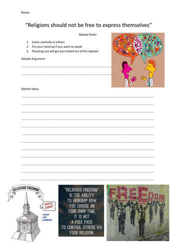 Issues of Human Rights: Whole Lesson on Religious Expression, including ...