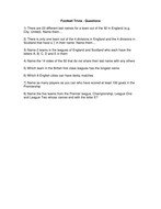 Football Trivia Wet Weather PE Lesson | Teaching Resources