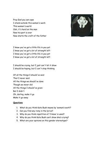 Comprehension- based on song lyrics | Teaching Resources