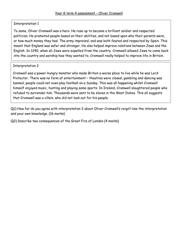 Oliver Cromwell and the Restoration | Teaching Resources