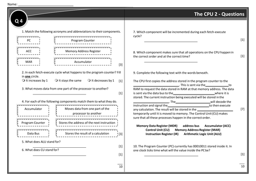 OCR 9-1 GCSE Computing - Computer Systems Architecture | Teaching Resources