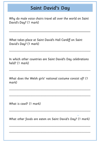 Saint David's Day | Teaching Resources
