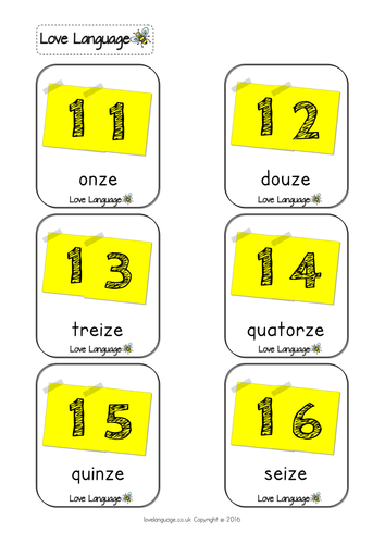 French numbers 1-31, age and birthday vocabulary cards | Teaching Resources
