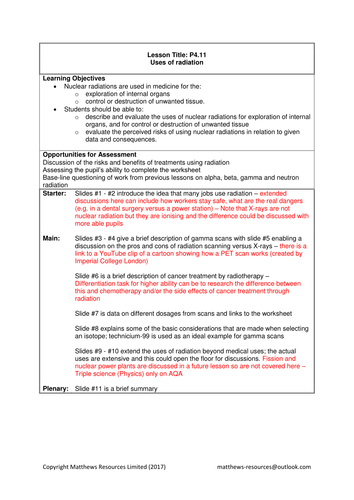 GCSE Science / Physics - Uses of Radiation (PowerPoint, Worksheet and ...