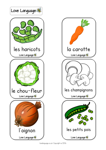 French fruit and veg vocabulary cards | Teaching Resources