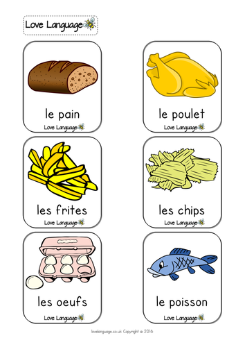 French food vocabulary cards | Teaching Resources