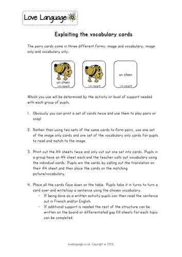 French school subjects vocabulary cards | Teaching Resources