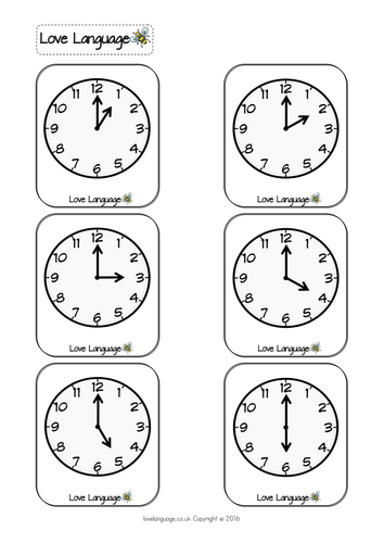 French telling the time (hour) vocabulary cards | Teaching Resources