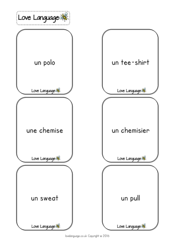 French school uniform vocabulary cards - clothes | Teaching Resources