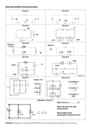 Series and parallel circuit rules practice | Teaching Resources