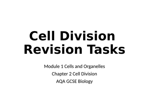 NEW GCSE Biology - B2 Cell Division | Teaching Resources