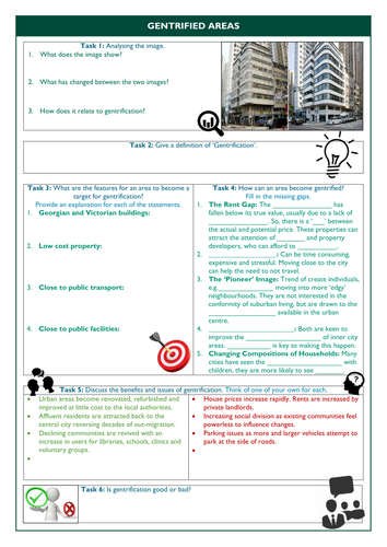 AQA A Level Geography - Gentrification Lesson | Teaching Resources