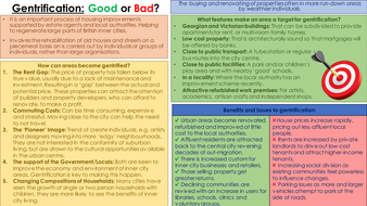 AQA A Level Geography - Gentrification Lesson | Teaching Resources