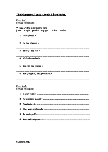 The pluperfect Tense / Le plus que parfait in French - a complete guide ...