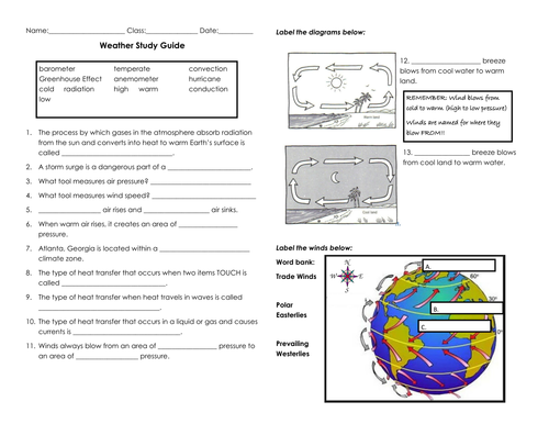 Weather/Meteorology Study Guide! | Teaching Resources