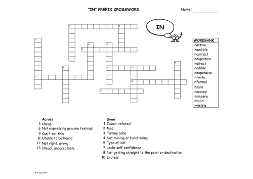 Prefix word work: IN | Teaching Resources