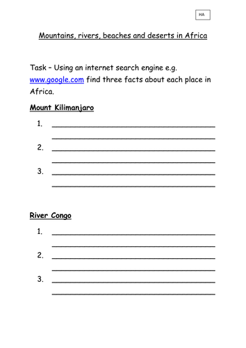 A unit of work on Africa | Teaching Resources