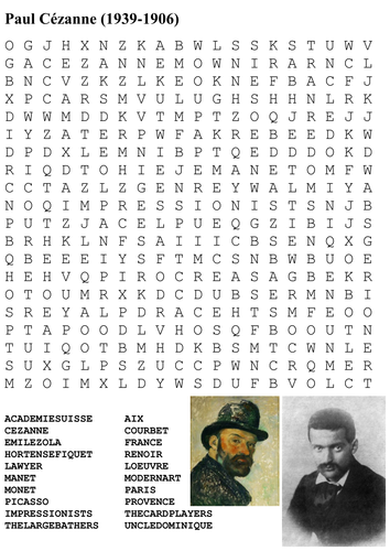 Top 10 Artists and Painters of all time Word Search Pack | Teaching ...