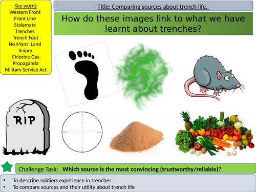 WW1: Comparing sources about trench life (Lesson 7) | Teaching Resources