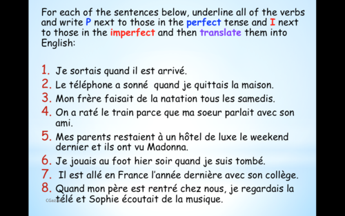 The Imperfect Tense/ l'imparfait in French - A Complete Guide ...