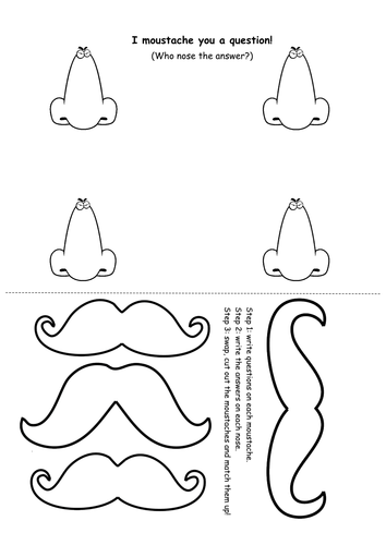Make your own question sheet - I moustache you a question | Teaching ...
