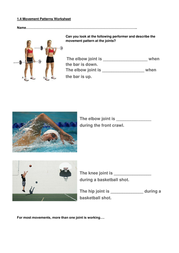 Movement at the Joints | Teaching Resources