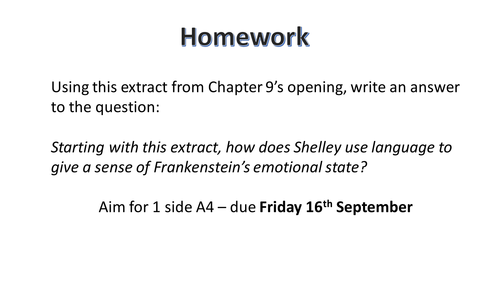 AQA GCSE Literature "Frankenstein" lessons - part 2 | Teaching Resources