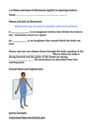 Planes and Axis of Movement | Teaching Resources