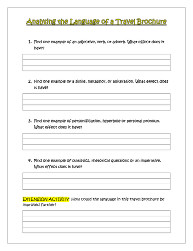 Travel Brochure Writing! | Teaching Resources