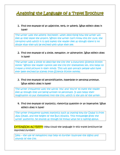 Travel Brochure Writing! | Teaching Resources