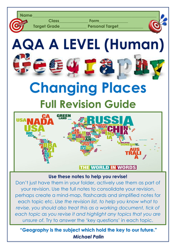 AQA A Level Geography: Changing Places Revision Bundle! | Teaching Resources