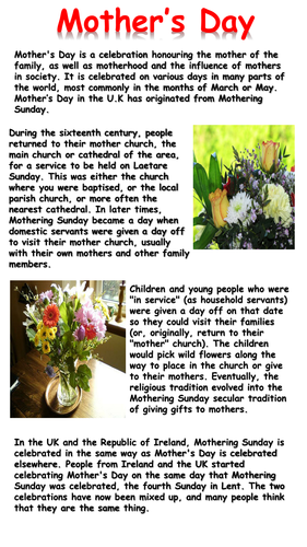 Mother's Day Reading Comprehension | Teaching Resources
