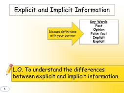 English Language Paper: A01 breakdown (implicit and explicit ...