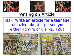 Article Writing - Transactional Writing - Exam Preparation -WJEC/Eduqas ...