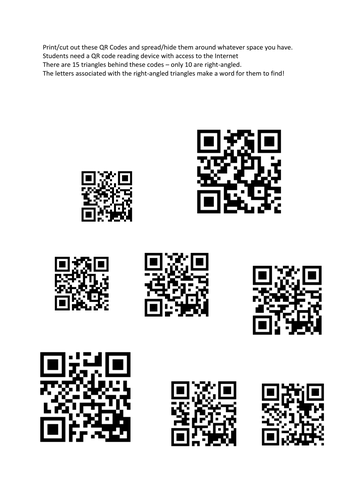 QR Code Hunt - Pythagoras | Teaching Resources