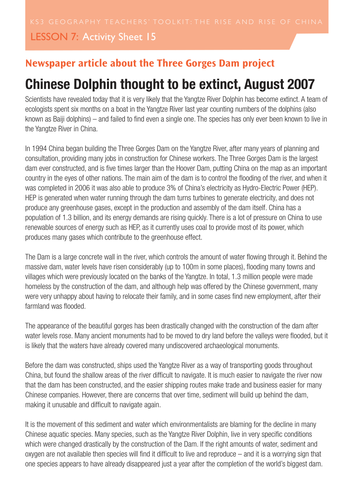 China - KS3 Scheme of Learning | Teaching Resources